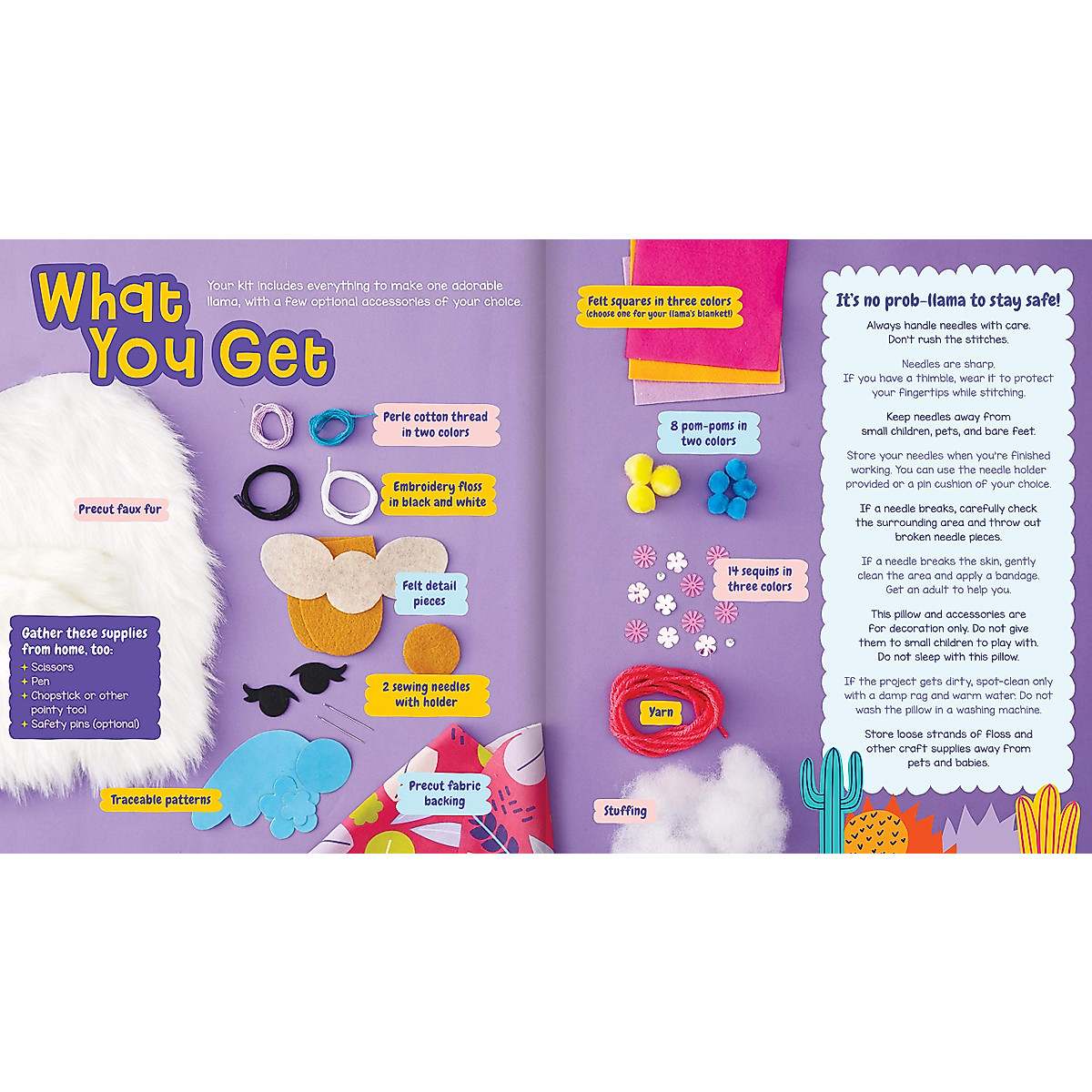 KLUTZ Sew Your Own Furry Llama Pillow Craft Kit Medium