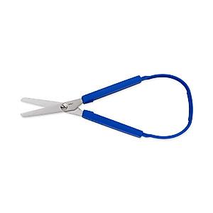 Hygloss Products Snippy Easy Spring Loop Scissors Flexible Handles, Stainless Steel Blades-Good for Special Needs and Fine Motor Skills-for Kids’ Arts & Crafts-7.75 Inches-Blue-1 Pair