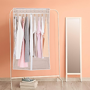 Youyole 2 Pcs Clear Garment Bags for Hanging Clothes 35'' Hanging Garment Bags Suit Cover Bags Well Sealed Garment Rack Cover for Suit Coat Dress Closet Rack (Rack Not Included)
