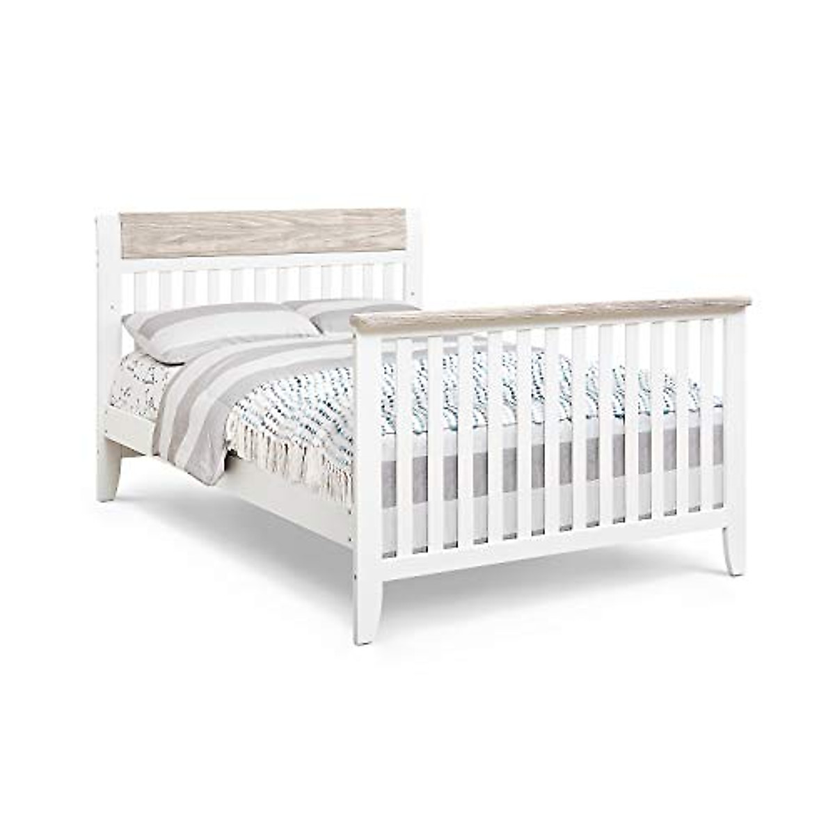Suite Bebe Hayes 4 in 1 Convertible Crib, White and Wire Brushed Wood