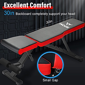 WOZE Adjustable Weight Bench, Foldable Workout Bench for Full Body Strength Training, Multi-Purpose Decline Incline Bench for Home Gym - New Version
