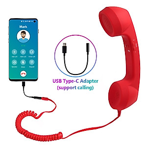 LAHELA Retro Phone Handset/Handset for Mobile/Radiation-Proof Handset Receivers/Retro Phone Receiver/Phone Receiver for Cell Phone (Black)