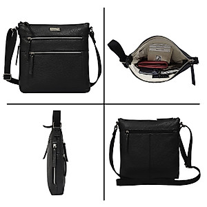 ASSOTS Crossbody Bags for Women – Real Leather Purses with RFID Protection, Multiple Pockets and Adjustable Strap
