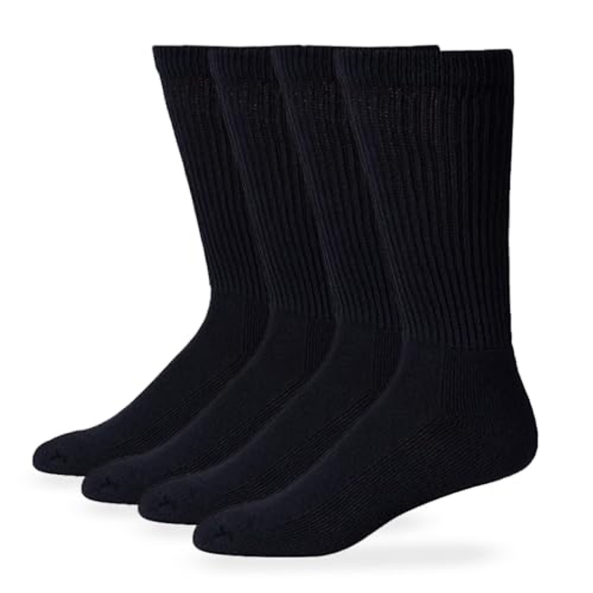 Carolina Ultimate mens Diabetic Non-binding Mid-calf 2 Pack Casual Sock, Black, Large US