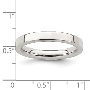 IceCarats 925 Sterling Silver 3mm Comfort Fit Plain Classic Wedding Band Ring Size 7