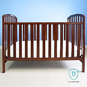 Organic Cotton Waterproof Fitted Crib Pad - Natural Baby Crib Mattress Cover & Protector - Unbleached, Non-Toxic & Hypoallergenic (28" x 52" x 7")