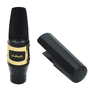 Libretto Baritone Saxophone Mouthpiece Kit, Giftable Standard Mouthpiece Set: ABS 4C Mouthpiece, Plastic Cap, Gold Lacquered Ligature. Finely Designed for Beginner and Intermediate
