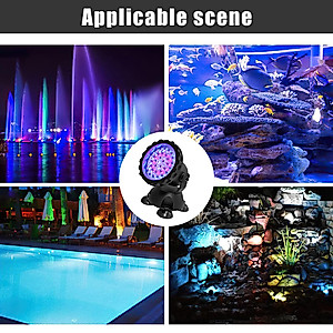 SOAMOEU Set of 4 RGB Color Changing Spotlights, Pond Lights LED Underwater Fountain Lights, IP68 Waterproof Diving Lights, Brightness, Color Changing Speed ​​Adjustable, Base with Suction Cup