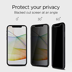 Spigen Tempered Glass Screen Protector [GlasTR EZ FIT] designed for iPhone 11 / iPhone XR [2Pack] - Privacy