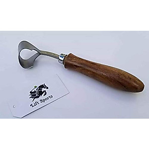 Lift Sports Horse Farrier Tool Swiss Hoof Oval Loop Knife Sharp Edge Steel Blade Solid Wood Handle