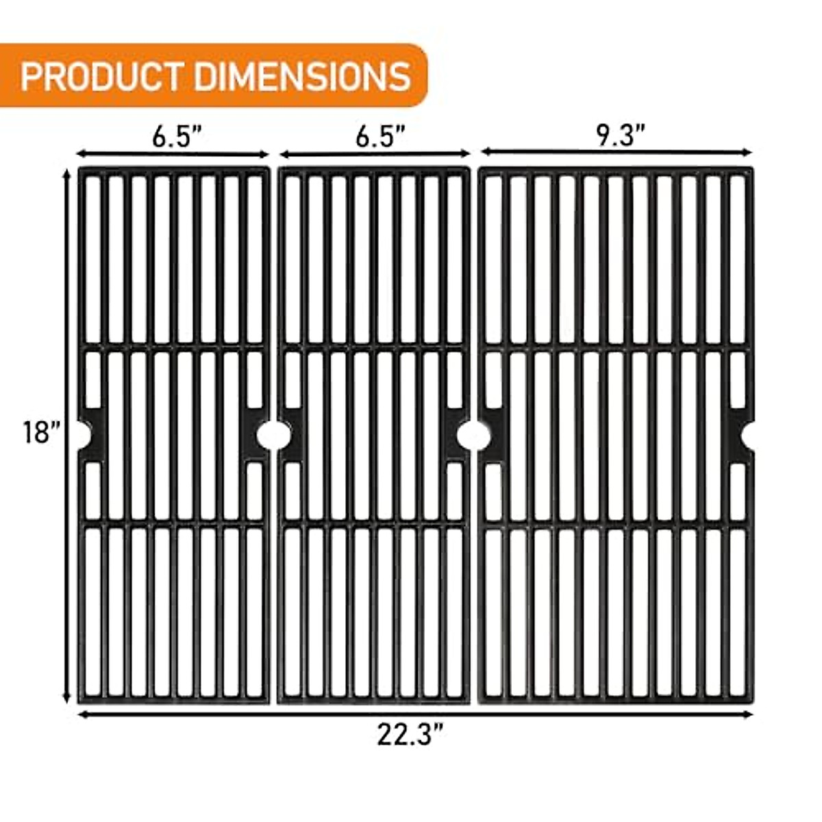 Grill Grates 18 Inch for Charbroil Performance 463376519 463376319 463375619 463376419, Grill Grates Replacement for Char-Broil 466347019 463375719 463332719 463377319, G470-0003-W1 G470-0002-W1