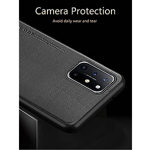 Puxssul for OnePlus 8T 5G Case, Soft TPU Artificial Leather case,Extremely Light Ultra-Light Camera Protection Leather Cover Case for OnePlus 8T 5G (Black)