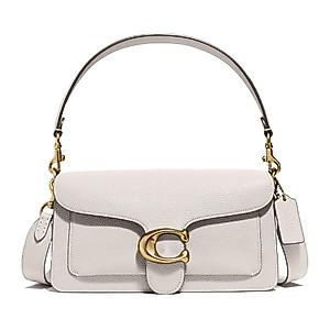COACH Polished Pebble Leather Tabby Shoulder Bag 26, Chalk, One Size