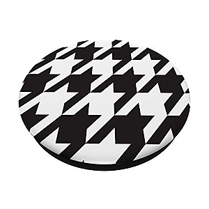 Houndstooth Black and White Pattern Print PopSockets PopGrip: Swappable Grip for Phones & Tablets
