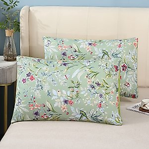 YOU SA Vintage Floral Butterfly Pattern Pillowcases Cotton Decorative Pillow Covers Soft Pillow Cover Set of 2(Standard,Color-4)