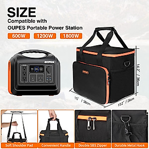 OUPES 1800W Solar Generator Carrying Bag, Compatible with Jackery Portable Power Station, Camping Generator 600/1200/1800, with 7 Pockets for Outdoor Charging Cable, Home Storage