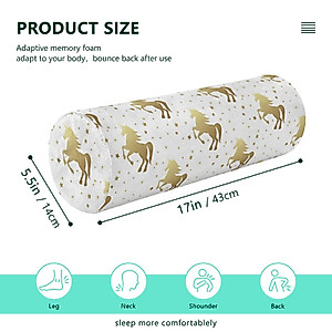 ZRWLUCKY Gold s Star Bolster Pillow for Couch Neck Roll Pillow Covers Decorative Round Pillows for Sleeping Cylinder Cushion Knee Support Pillow