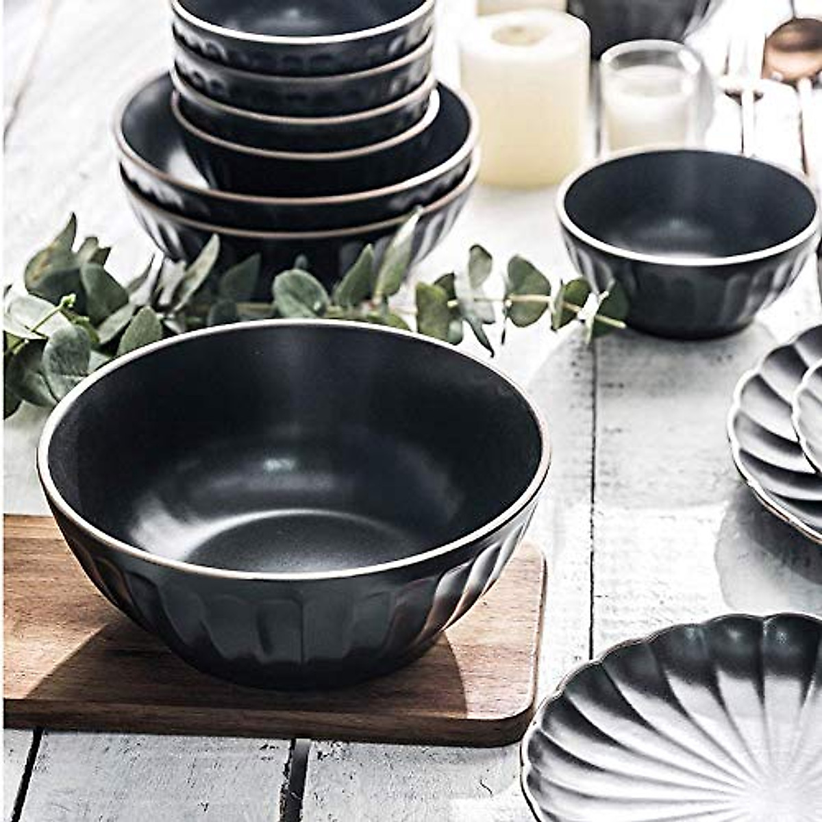 GagalU Party Tableware Set,Fine Dinnerware Set,White Porcelain Dinnerware Set, Petal Shape Ceramic Plates and Bowls Sets, Modern Creativity Vintage Round Dishes Set, Service for 10 Microwave, Oven