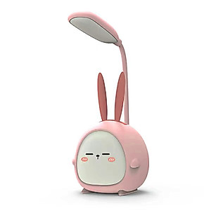 Neioaas Mini Bunny Night Light, Portable LED Table Light, Cute Rabbit Foldable USB Rechargeable Reading Light Bedroom Children's Bedside Study (Pink Rabbit)