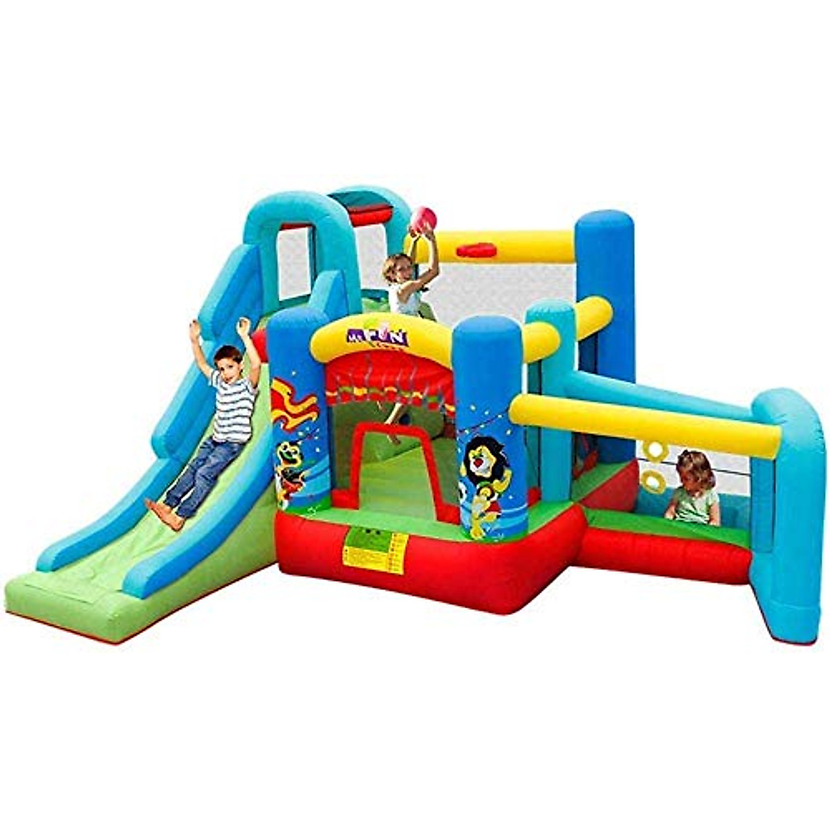 Inflatable Castle and Slide,S Children S Slides Outdoor Small Football Fields Children S Trampolines Square Playgrounds Children S Playpens Colors 450 360 245Cm
