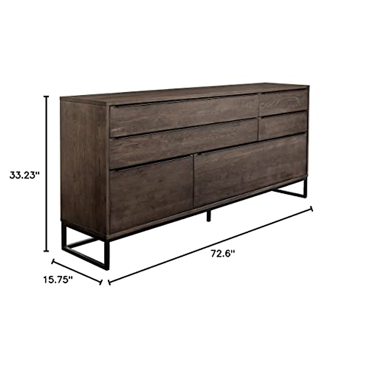Armen Living Nevada Rustic Oak Wood Sideboard, Smoke
