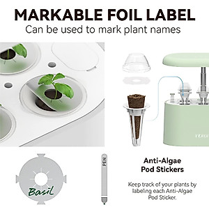 Hydroponic Seed Pod Labels,Replacement PVC Seed Pod Stickers 100pcs, Round Peel and Stick Hydroponic Garden Basket Label for Mark Plants & Understand Plant Growth