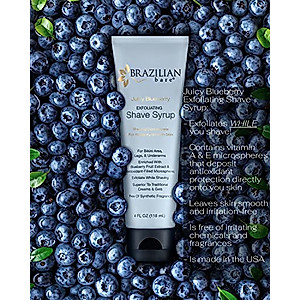 Brazilian Bare Juicy Blueberry Exfoliating Shave Syrup - Preferred Over Traditional Womens Shave Creams And Womens Shave Gels
