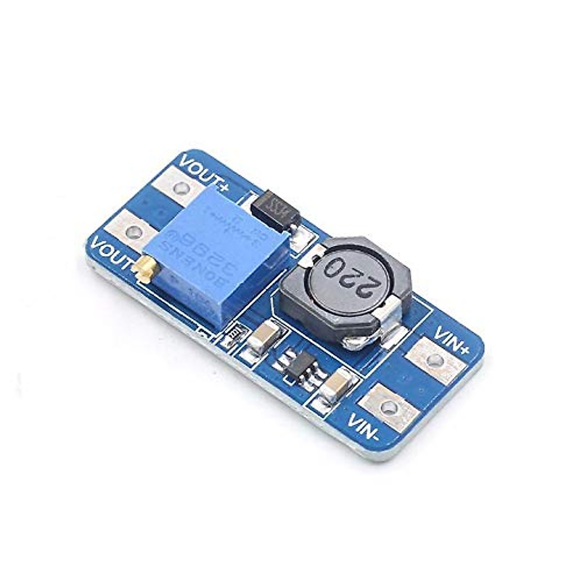 DAOKI 5 Pcs DC-DC Boost Converter MT3608 2V-24V to 5V-28V 2A Adjustable Voltage Regulator Step Up Power Supply Module for Arduino with 24AWG Wire