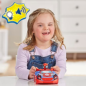 Hasbro Marvel Spidey and His Amazing Friends Glow Tech Web-Crawler Toy Car, with Spidey Action Figure, Preschool Toys, Super Hero Toys for 3 Year Old Boys and Girls and Up, Lights & Sounds