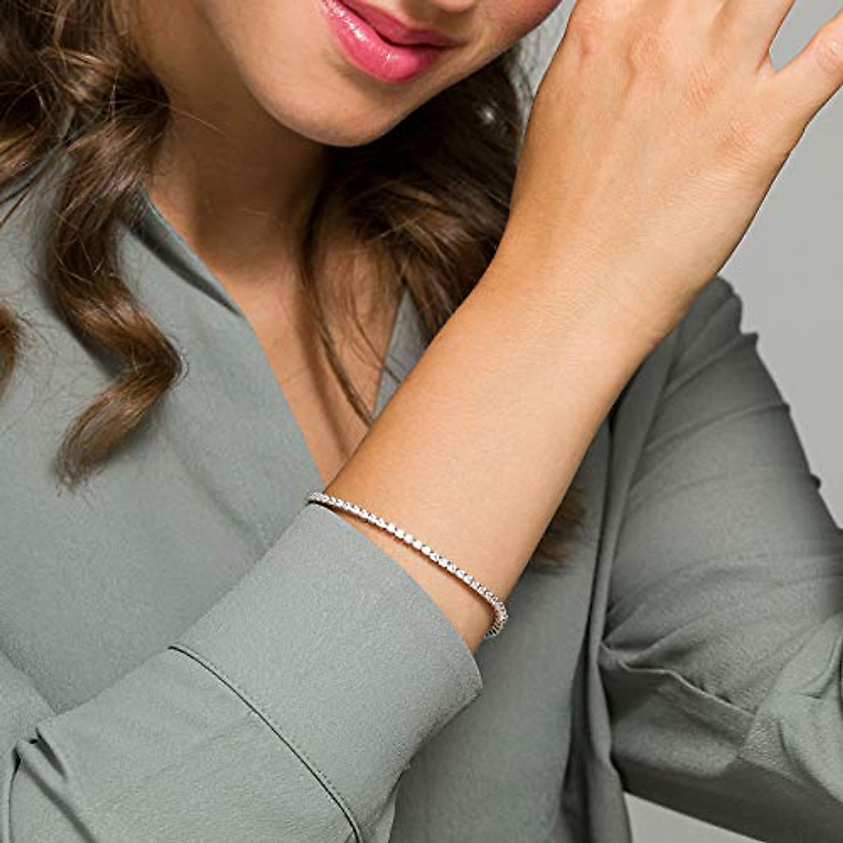 PAVOI 14K Gold Plated Cubic Zirconia Classic Tennis Bracelet | Rose Gold Bracelets for Women | 6.5 Inches