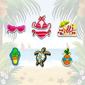 25PCS Hawaii Shoe Charms for Croc Bubble Slides Clogs Sandals, Summer Beach Shoe Accessories Decorations for Girls Women Teens Adults