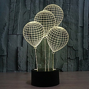 MOLLY HIESON 3D Balloon Ball Night Light Table Desk Optical Illusion Lamps 7 Color Changing Lights LED Table Lamp Xmas Home Love Birthday Children Kids Decor Toy Gift