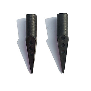 AMEYXGS 6pcs Traditional Hunting Broadheads Archery Glue on Arrowheads for Wooden Bamboo Arrows for 8mm Bamboo Wood Arrows (Black01)