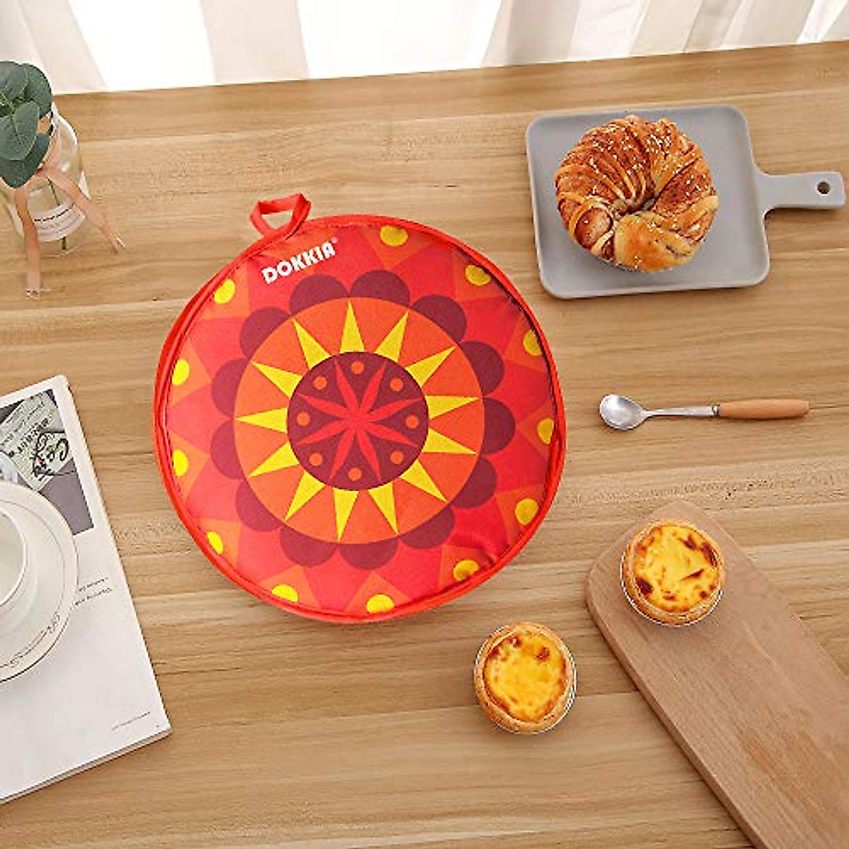 LEONAL Tortilla Warmer Taco 12 Inch Insulated Pouch Cloth - Microwave Use Fabric Bag to Keep Food Warm for up to One Hour (12 Inch, Fiesta Sunburst Boho Mandala)