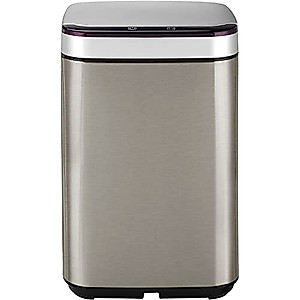 Hanover 10-Liter / 2.6-Gallon Stainless Steel 10 Liter-2.6 Gallon Home and Kitchen | Fingerprint Smudge Resistant | Soft Close | Sensor Lid | Carbon Odor Control, 10L Trash Can 1