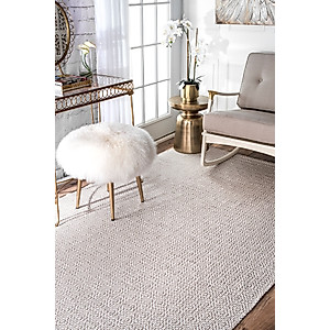 nuLOOM Lorretta Geometric Cotton Area Rug, 10x14, Taupe