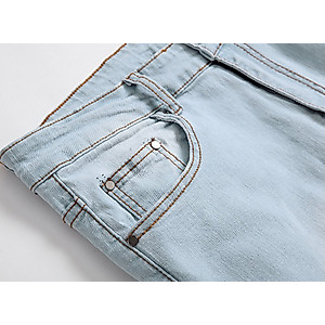 DSDZ Men's Stretch Ripped Distressed Denim Jeans with Big Hole Blue1 38