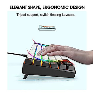 Snpurdiri 75 Percent Wired Gaming Keyboard, Mini Gaming Keyboard RGB Compact Ergonomic for Windows, PC, Laptop, Gaming (84 Keys, White-Black)