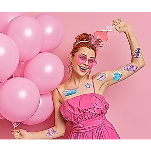 60 Pcs Pink Temporary Tattoos for Girls,50 Style Pink Party Decorations Supplies,Party Favor,Baby Shower.