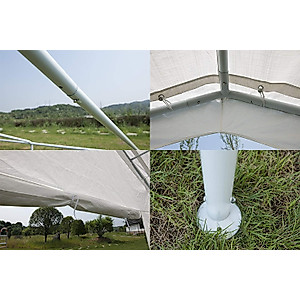 20x20 Heavy Duty Party Tent Carport Wedding Canopy Steel W/Sidewalls White
