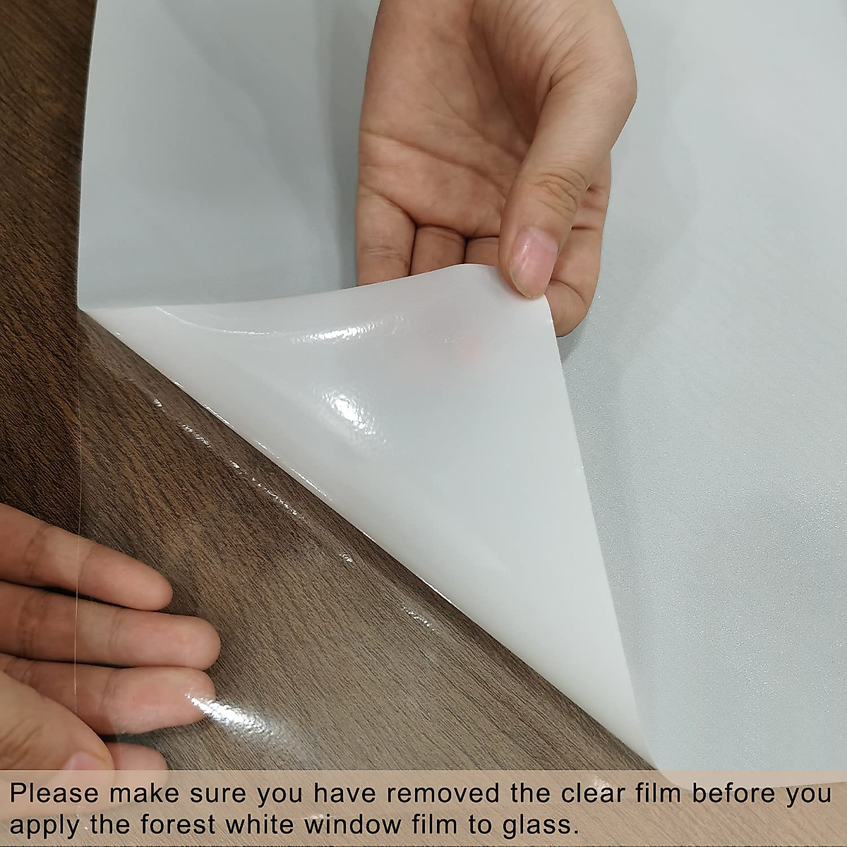 WochiTV Privacy Window Glass Film No Glue, Opaque Frosted Window Tint for Home, UV Blocking Heat Control Static Cling Non Adhesive for Bathroom Office Living Room （35.4 Inch x 13.1 Feet）