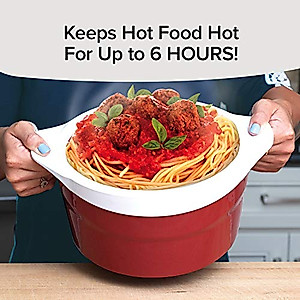 BulbHead Nancy Fuller 6 Hour Bowl AS-SEEN-ON-TV Thermal Insulated Bowl Interior Keeps Food Hot or Cold for 6 Hours–Over 2.25 Qrt. Capacity Feeds–Locking Lid