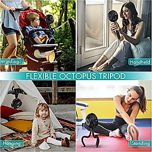 AMACOOL Baby Stroller Fan 20H Work Time Battery Powered Clip on Fan with Flexible Tripod for Car Seat Crib Bike Treadmill Umbrella Wheelchairs