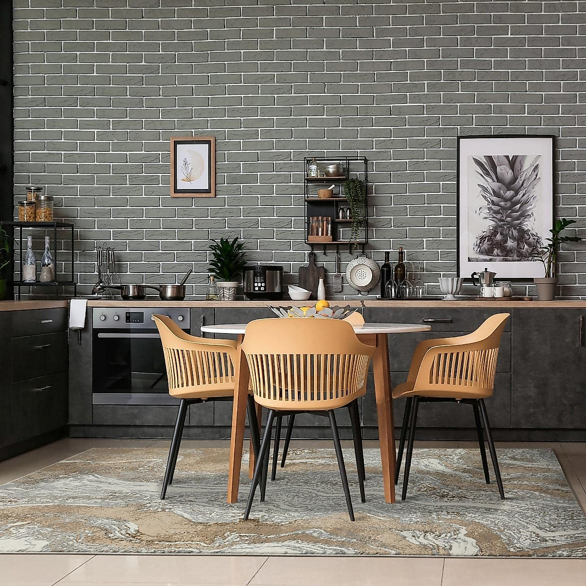 LUXE WEAVERS Marble Abstract Area Rug, Beige 6x9