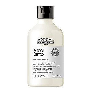 L'OREAL PROFESSIONNEL PARIS Metal Detox Shampoo, Protects Color-Treated Hair From Damage and Breakage, For Smooth, Strong & Shiny Looking Hair, Rich & Creamy Texture, Serie Expert, 300 ml