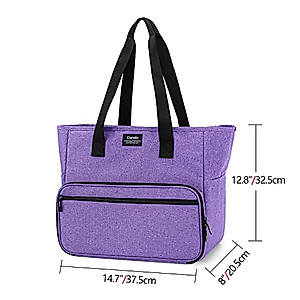 CURMIO Yarn Storage Bag, Knitting Tote Bag for WIP Project, Crochet Hooks, Knitting Needles and Yarn Skeins, Bag Only, Purple (Patented Design)