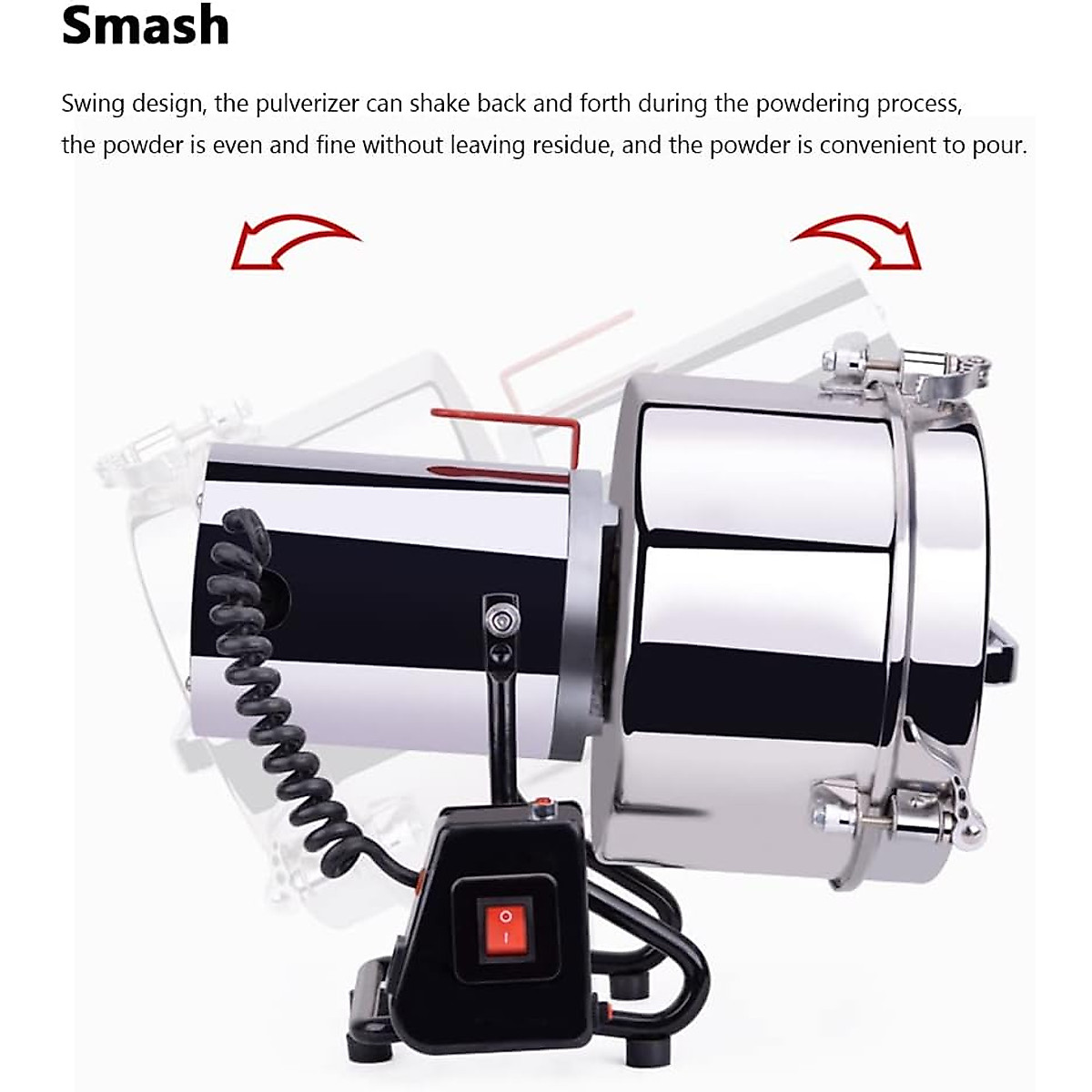 Whole Grain Grinder, Electric Grain Vanilla Grinder, Powder Machine, High Speed Stainless Steel Coffee Grinder, Corn Pepper Powder