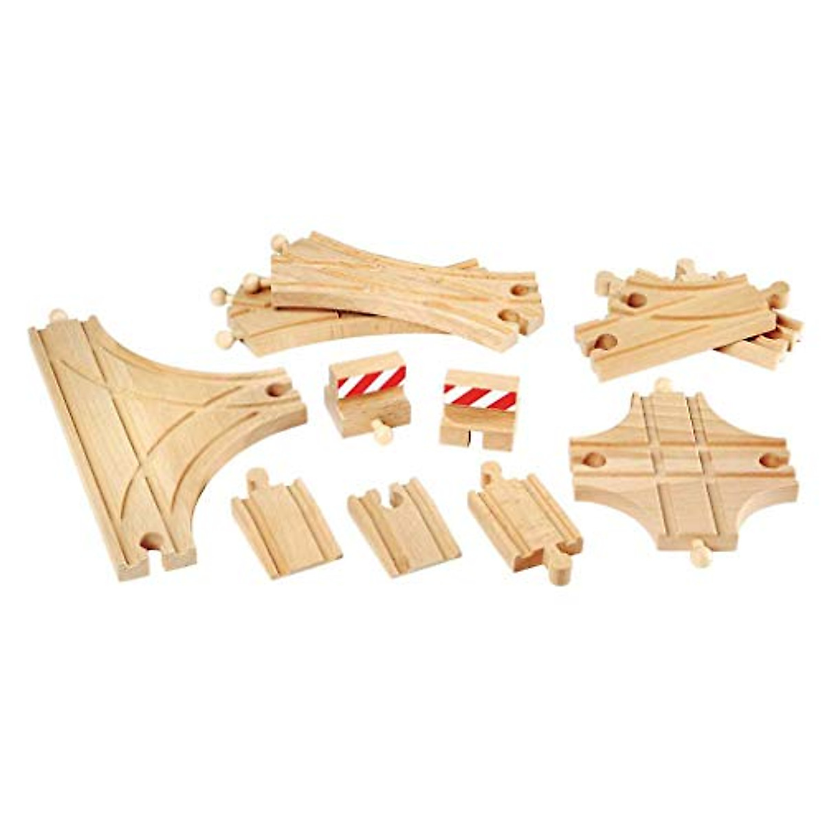 BRIO World 33307 - Advanced Expansion Pack - 11 Piece Set of Wooden Train Tracks for Kids | Train Set Expansion | Fun Learning Toy | Compatible with All Railway Toys | FSC Certified