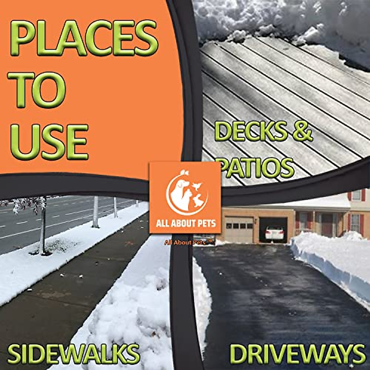 All About Pets Snow and Ice Melt - Gentile on Your Pets Paws and Made with No Toxic Chlorides or Painful Rock Salt Safe for Dogs & Cats - 15 lb Bucket