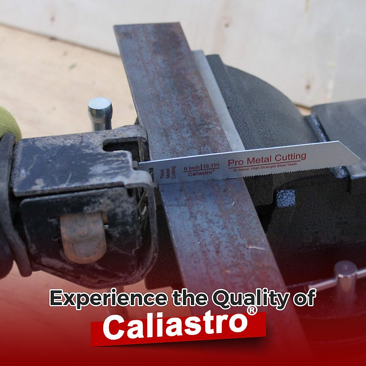 6-Inch Thick Metal Cutting Reciprocating Saw Blades (18 TPI) Made of Long Lasting Bi-Metal (HSS Teeth Bonded to HCS Body) - 8 Pack - Caliastro